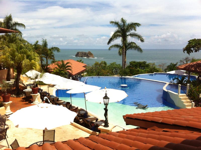 Resort Overlooking Ocean in Costa Rica Stock Image - Image of roaring25 ...