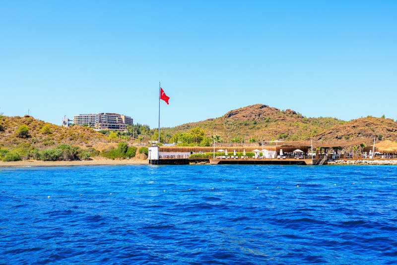 Resort Pier for Relaxation on the Seashore. Background with Selective ...