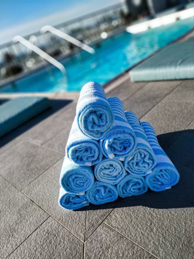 Resort pool amenities. stock image. Image of resort - 198477917