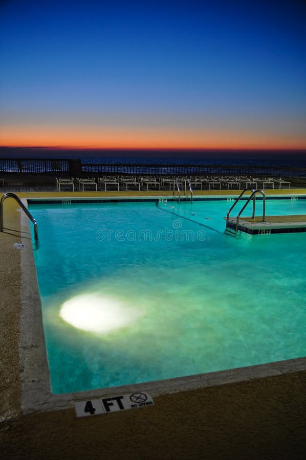 Resort Pool at Sunrise stock image. Image of structire - 13223291