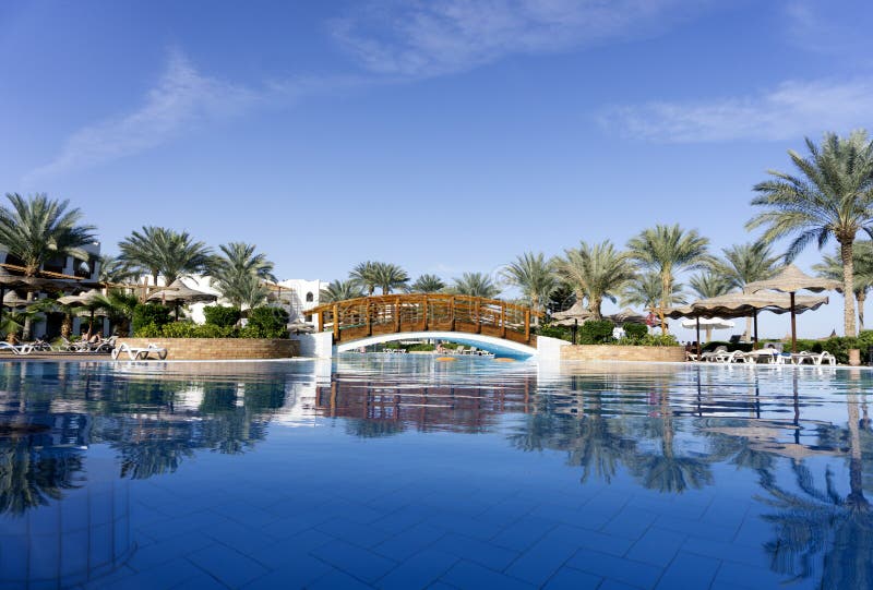 Resort at Swimming Pool in Egypt Colorful Stock Photo - Image of exotic ...