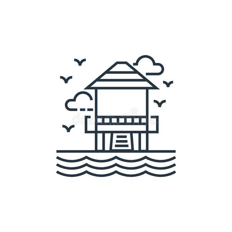 Real Estate Resort Icon On White Background Stock Vector - Illustration ...