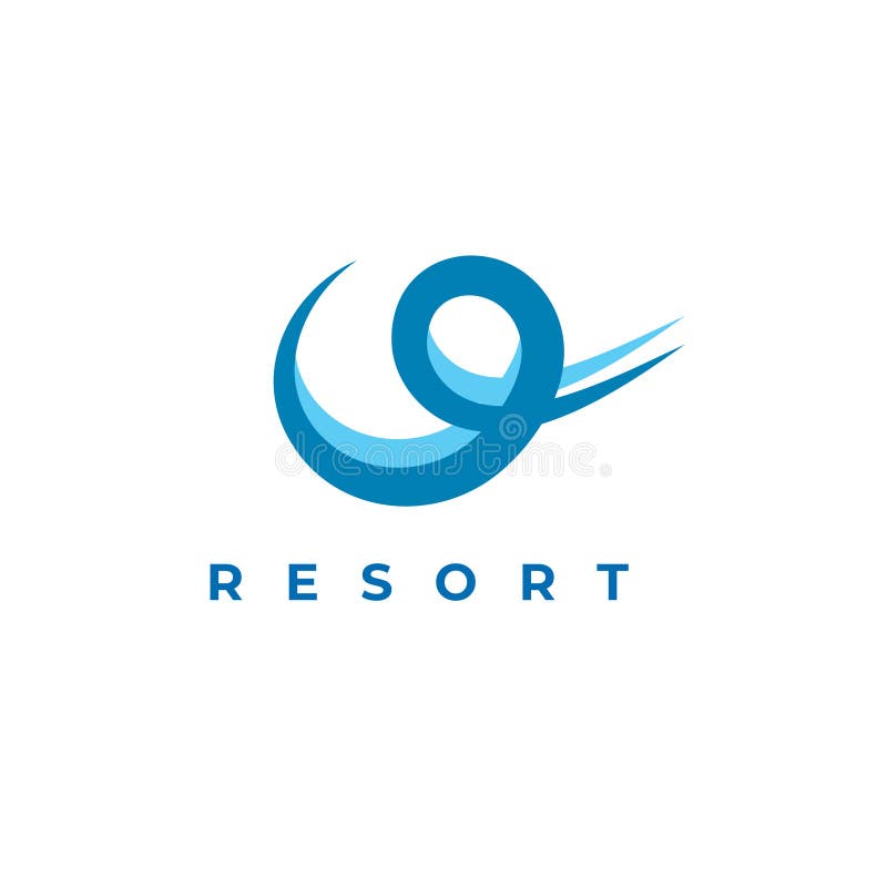 Resort Vector Logo. Wave Logo Stock Vector - Illustration of blue ...