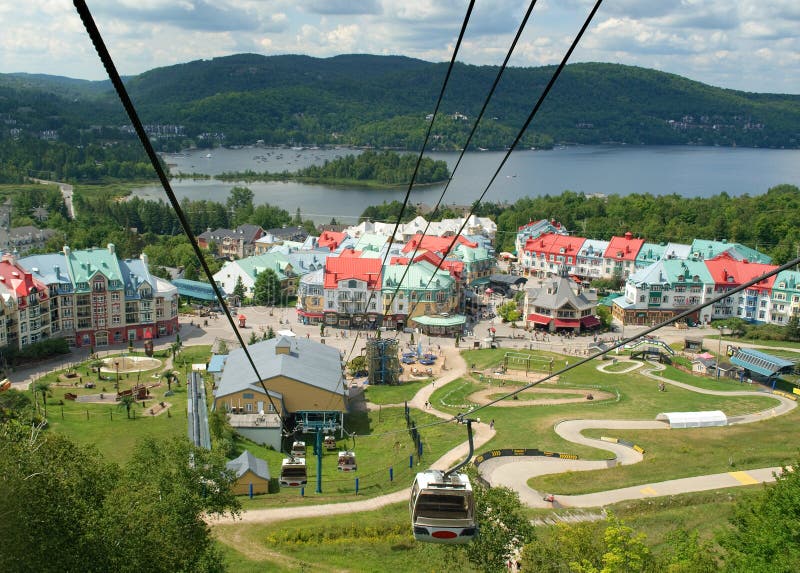 Resort Village of Mont Tremblant Stock Photo - Image of mont, gondola ...