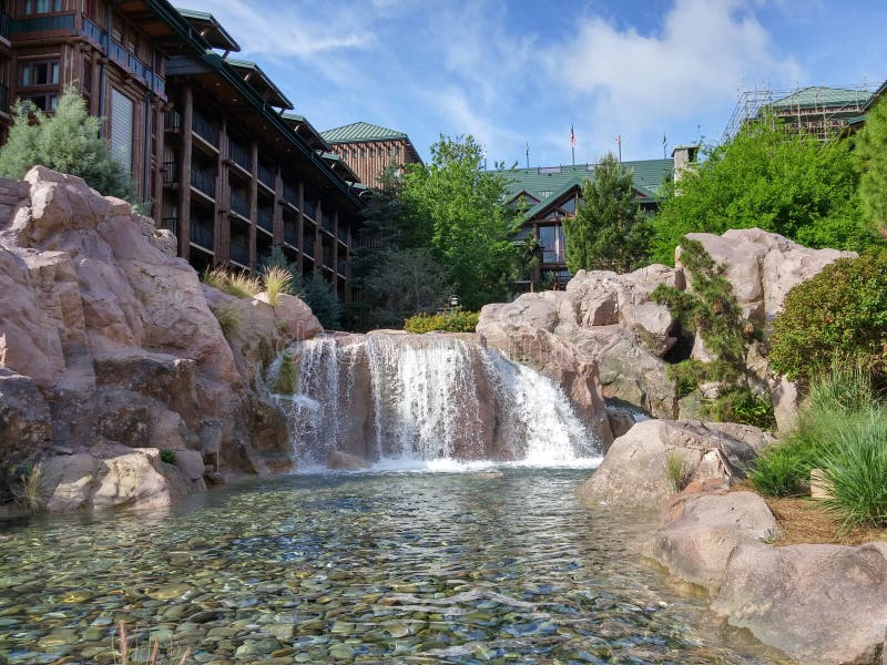 Resort waterfall stock image. Image of rocks, resort - 51763347