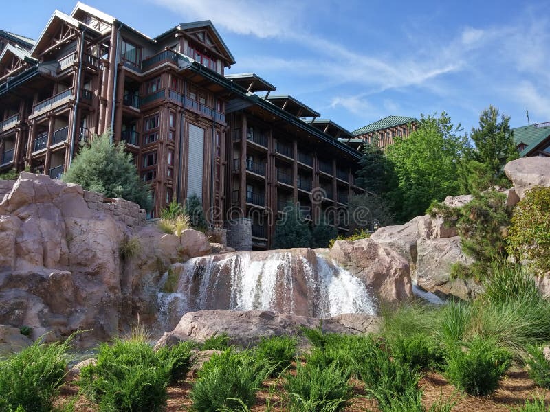 Resort Waterfall stock photo. Image of trees, architecture - 51763352