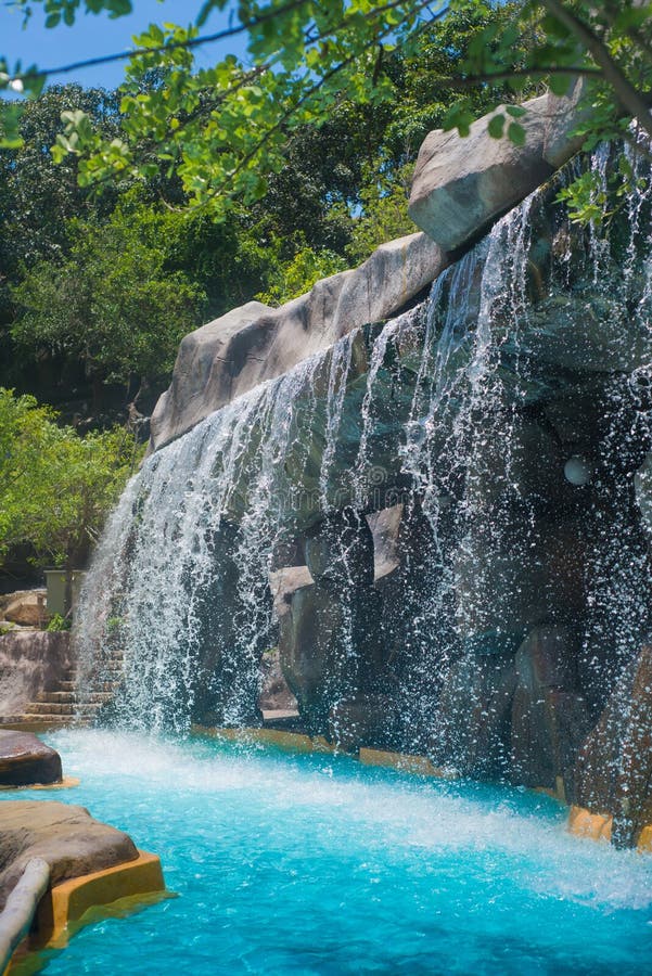 Resort waterfall stock photo. Image of blue, concept - 31426696