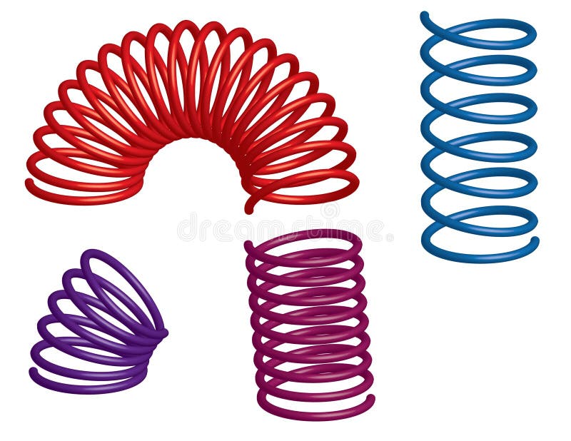 Resortes coloridos 3d stock de ilustración. Ilustración de compresa ...