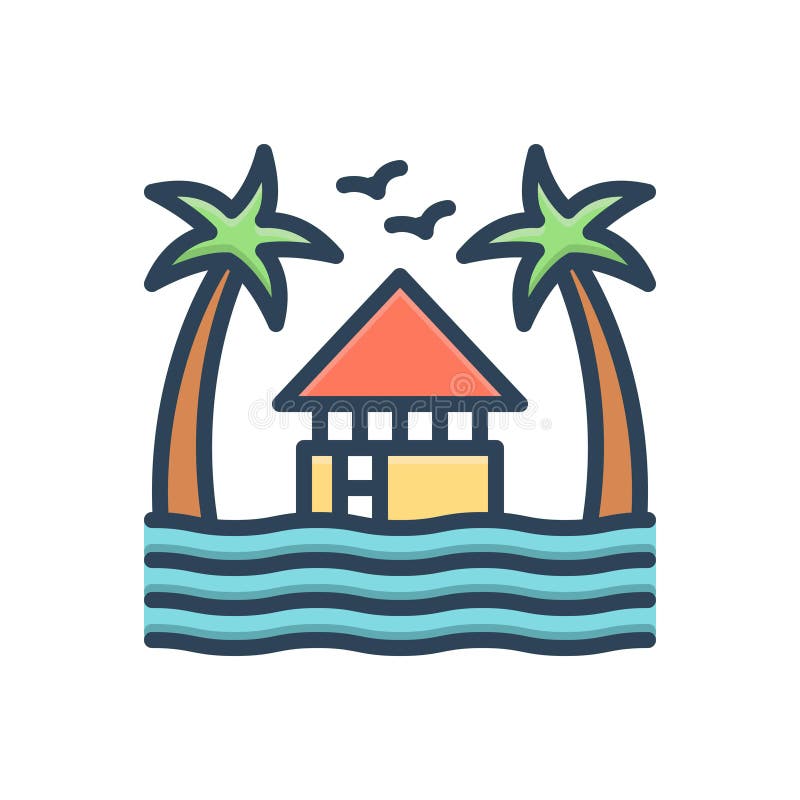 Color Illustration Icon for Resorts, Holiday and Destination Stock ...