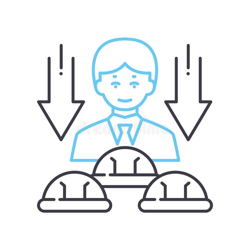 Resource Allocation Line Icon, Outline Symbol, Vector Illustration ...