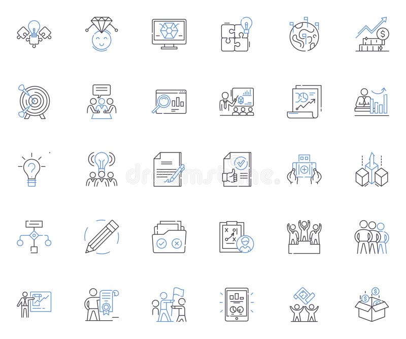 Resource Allocation Line Icons Collection Distributions Shares