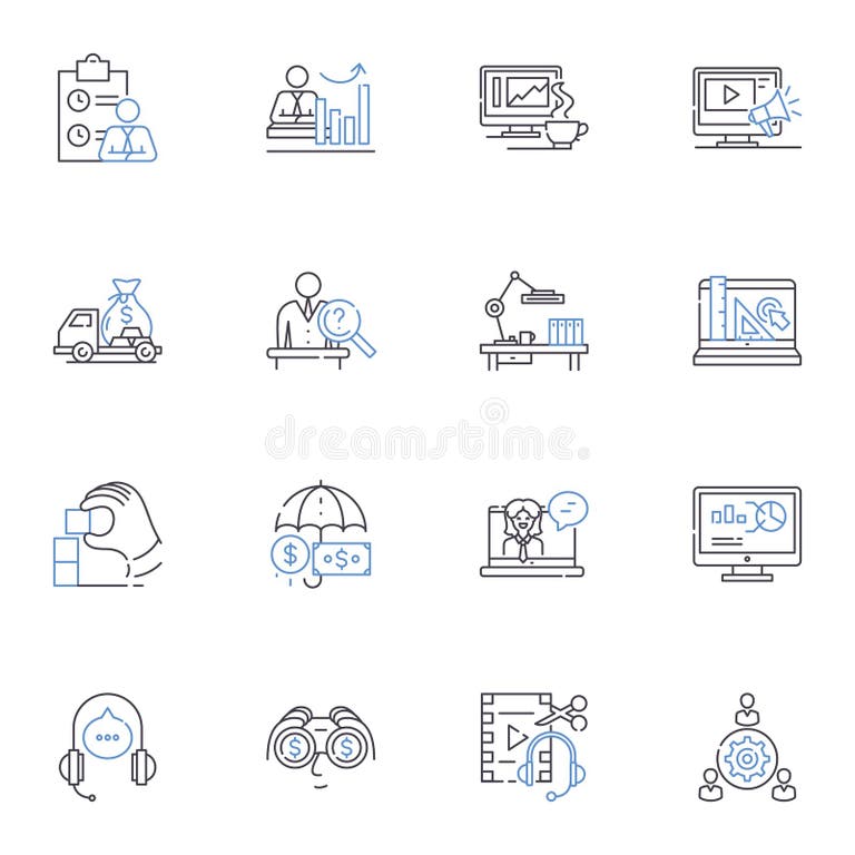 Resource and Allocation Line Icons Collection. Efficiency, Capacity, Utilization, Optimization ...