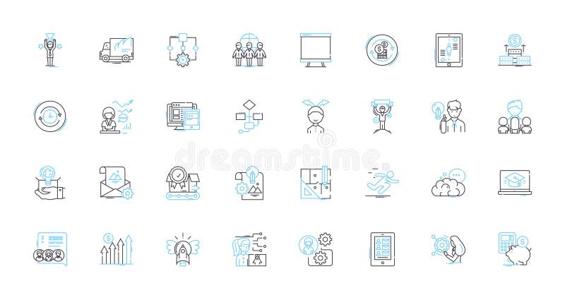 Resource Allocation Linear Icons Set Allocation Optimization Planning Efficiency