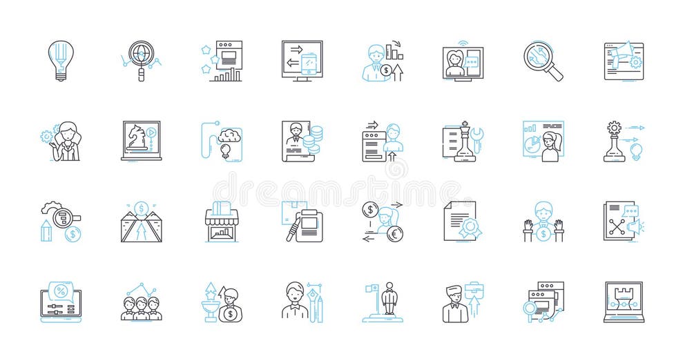 Resource Allocation Linear Icons Set. Prioritization, Optimization ...