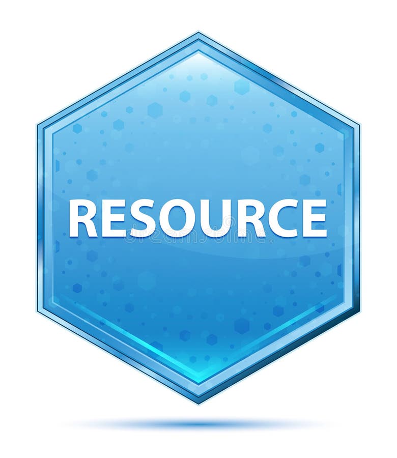 Resource Crystal Blue Hexagon Button Stock Illustration - Illustration ...