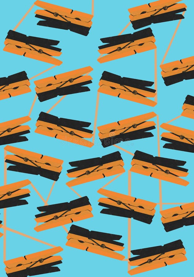 Resource Design Blue Background with Orange Objects. Stock Illustration ...