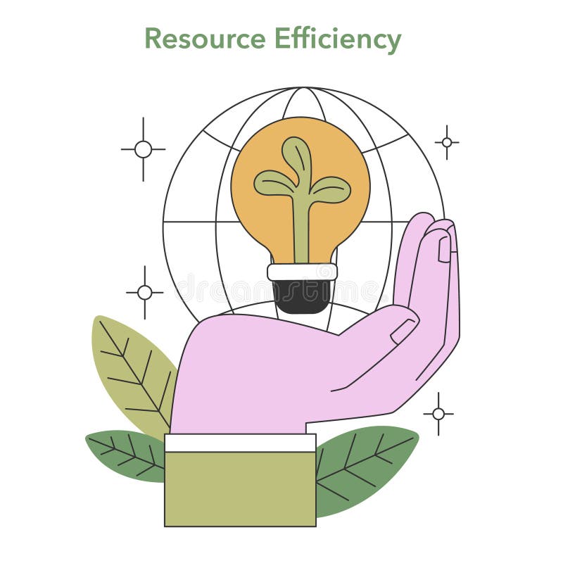 Resource Efficiency Graphic. Flat Vector Illustration. Stock Vector ...