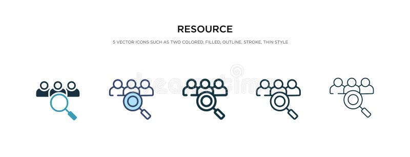 Resource Icon in Different Style Vector Illustration. Two Colored and ...