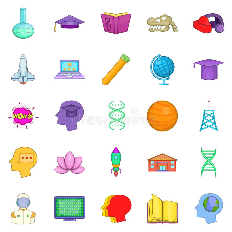 Resource Icons Set, Cartoon Style Stock Vector - Illustration of office ...