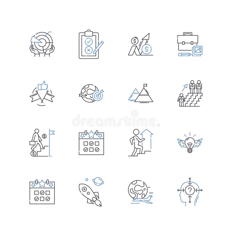 Resource Metrics Line Icons Collection Efficiency Utilization
