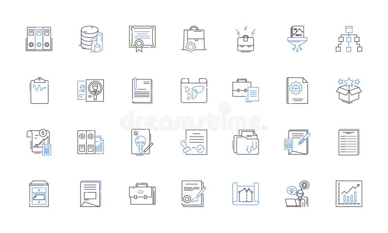 Resource Optimization Line Icons Collection Efficiency Productivity