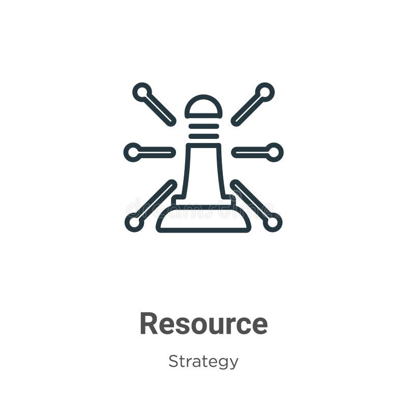 Resource Outline Vector Icon. Thin Line Black Resource Icon, Flat ...
