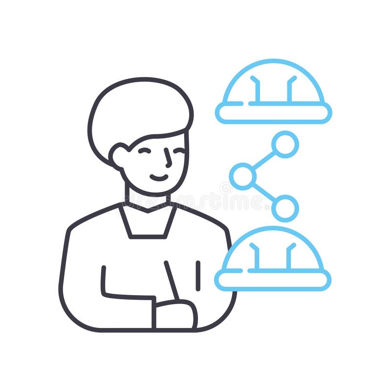 Resource Sharing Line Icon, Outline Symbol, Vector Illustration ...