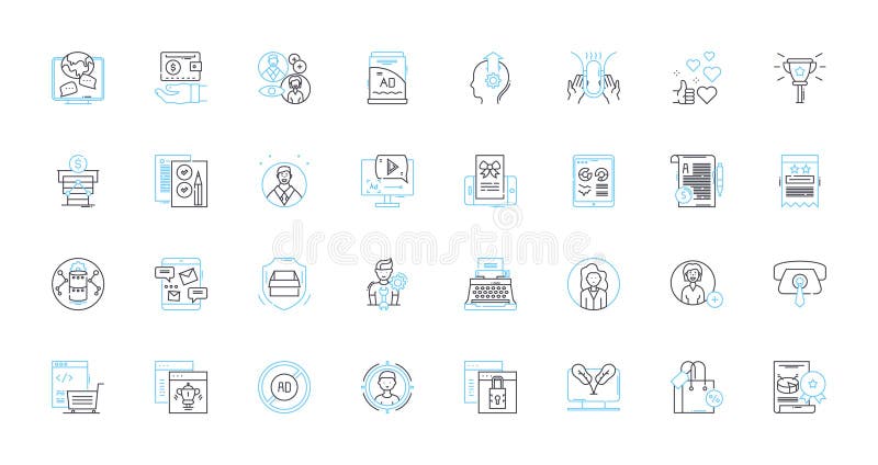 Resource Strategy Linear Icons Set. Alignment, Agility, Allocation ...
