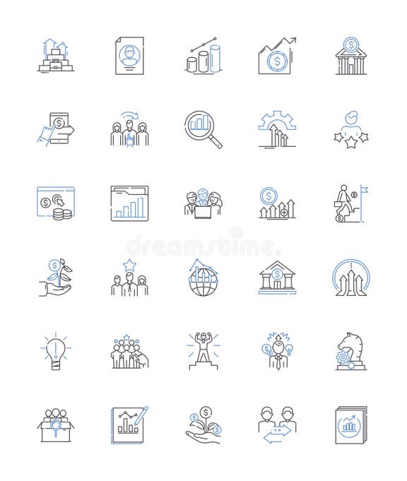Resource Utilization Line Icons Collection. Efficiency, Optimization ...