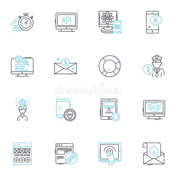 Resource Utilization Linear Icons Set. Optimization, Efficiency, Capacity, Productivity ...