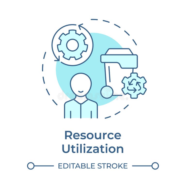 Resource Utilization Soft Blue Concept Icon Stock Vector - Illustration ...