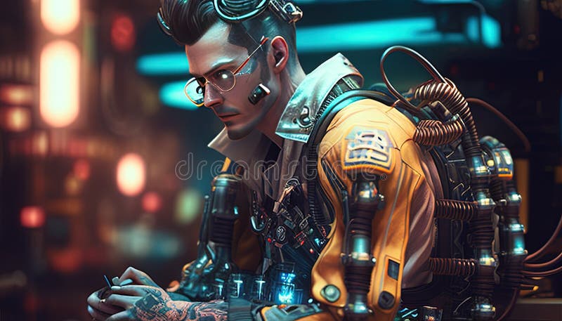 Atompunk Style Portrait of Abstract White Tiger Generative AI Stock ...