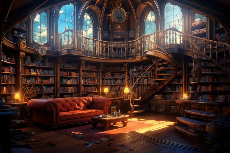 Resourceful Library Home Room. Generate Ai Stock Photo - Image of ...