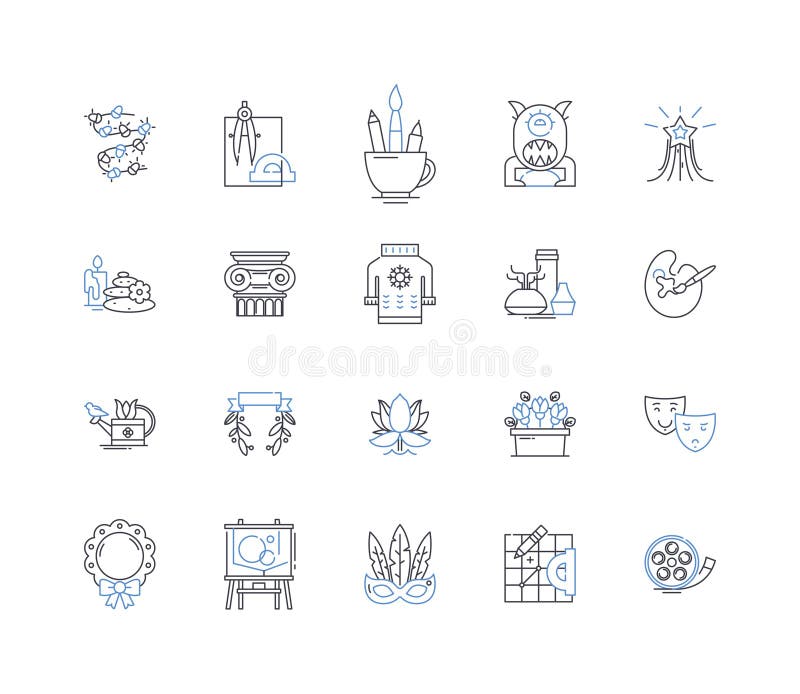 Resourceful Pursuits Line Icons Collection. Innovation, Creativity ...