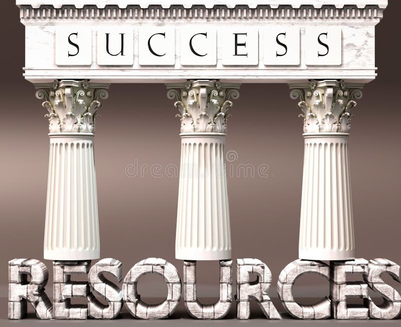 Resources As a Foundation of Success - Symbolized by Pillars of Success ...