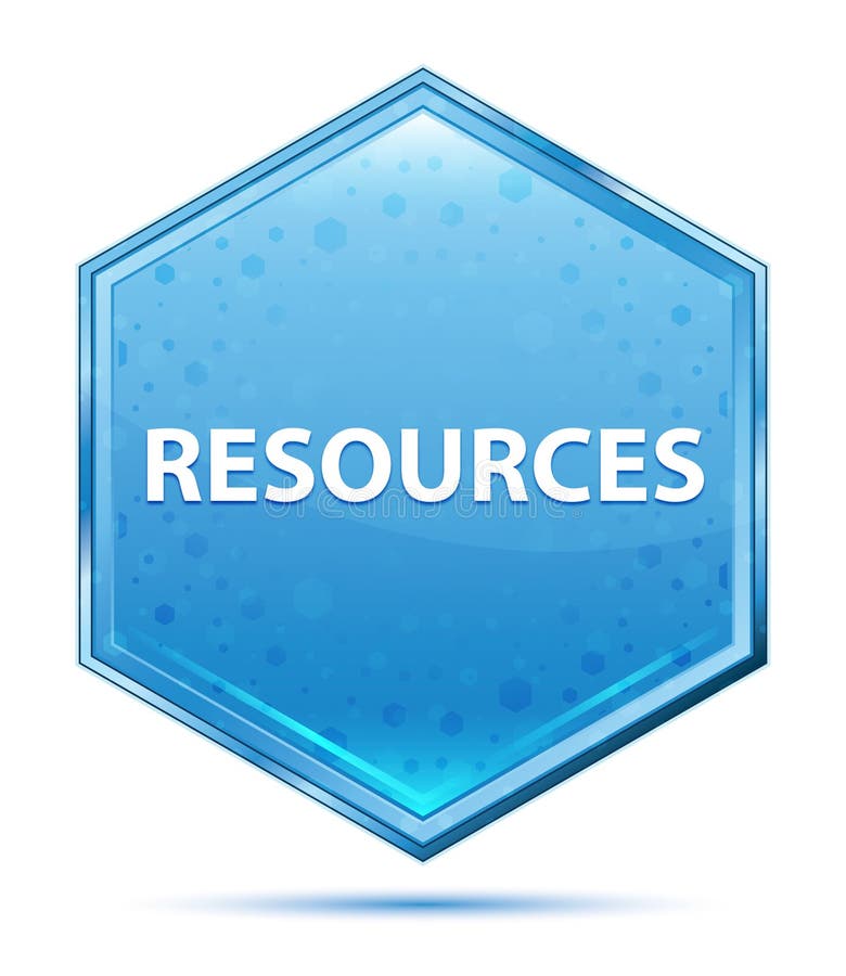 Resources Crystal Blue Hexagon Button Stock Illustration - Illustration ...