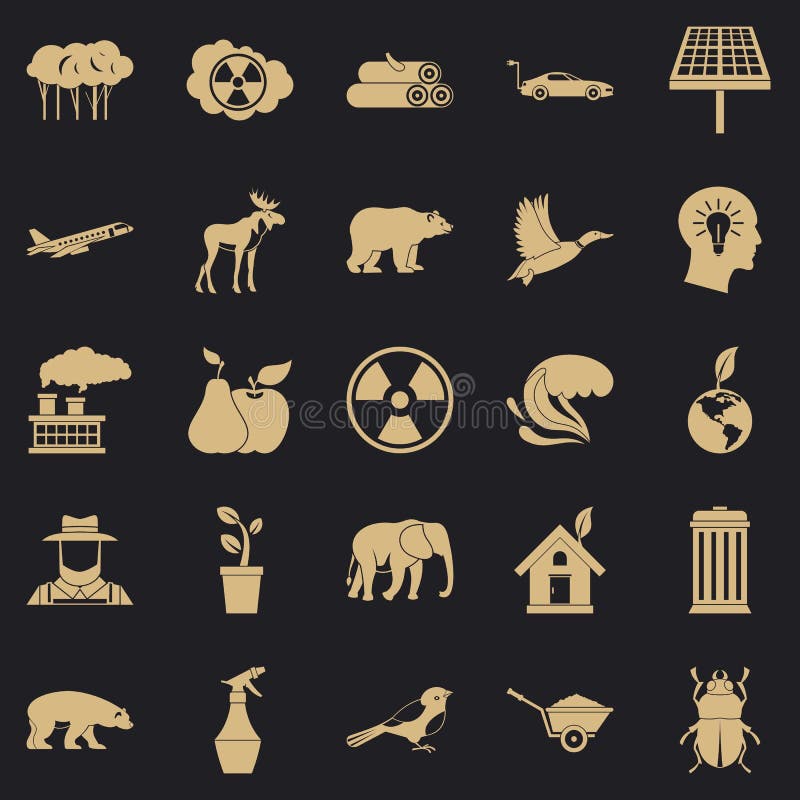 Resources Icons Set, Simple Style Stock Vector - Illustration of change ...