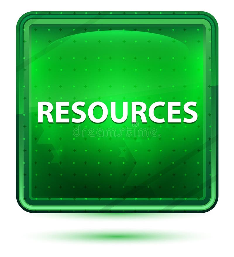 Resources Neon Light Green Square Button Stock Illustration ...
