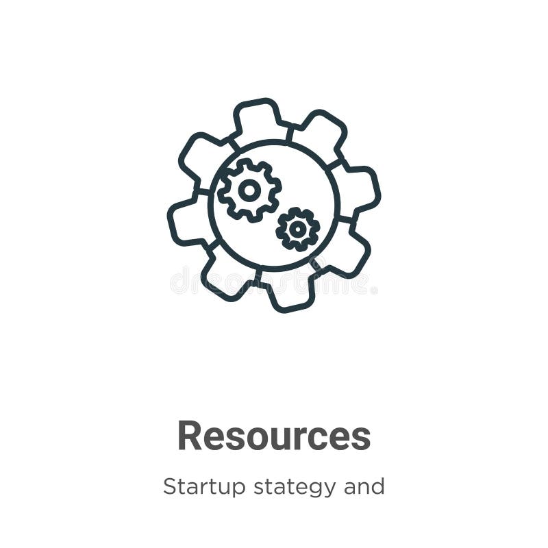 Resources Outline Icon. Isolated Line Vector Illustration from Startup ...