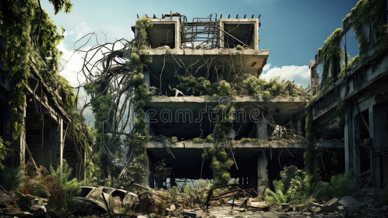 Resources Post Apocalypse Building Stock Image - Image of repurposing ...