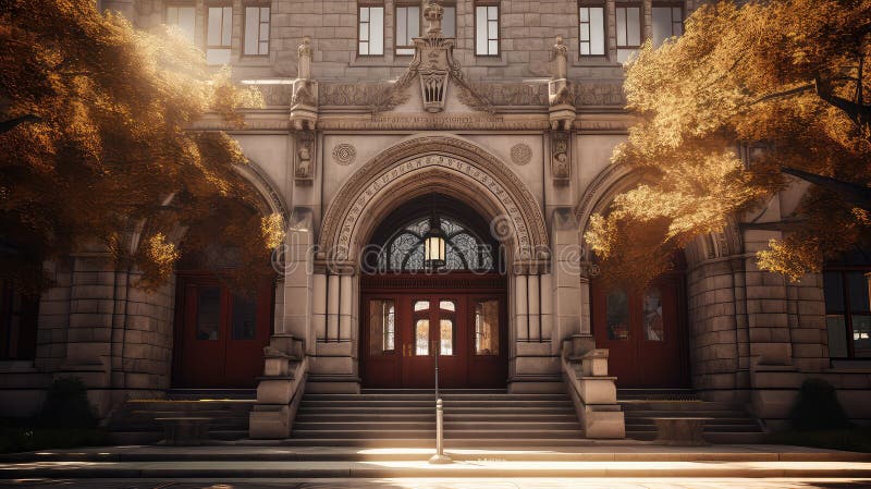 Resources Research Library Building Stock Illustration - Illustration ...