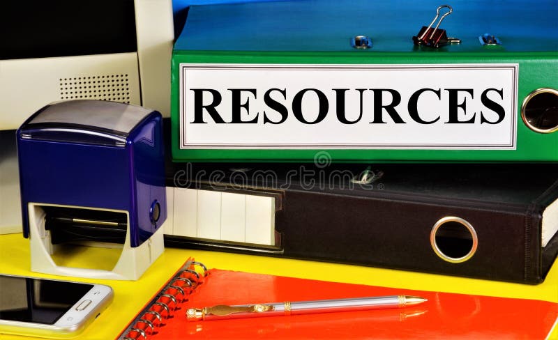 Resources. Text Label on the Registrar`s Folder Stock Image - Image of ...