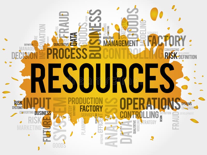 RESOURCES Word Cloud Collage Stock Illustration - Illustration of ...