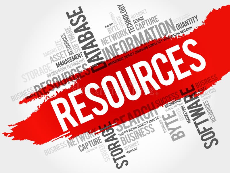 RESOURCES Word Cloud Collage Stock Illustration - Illustration of ...