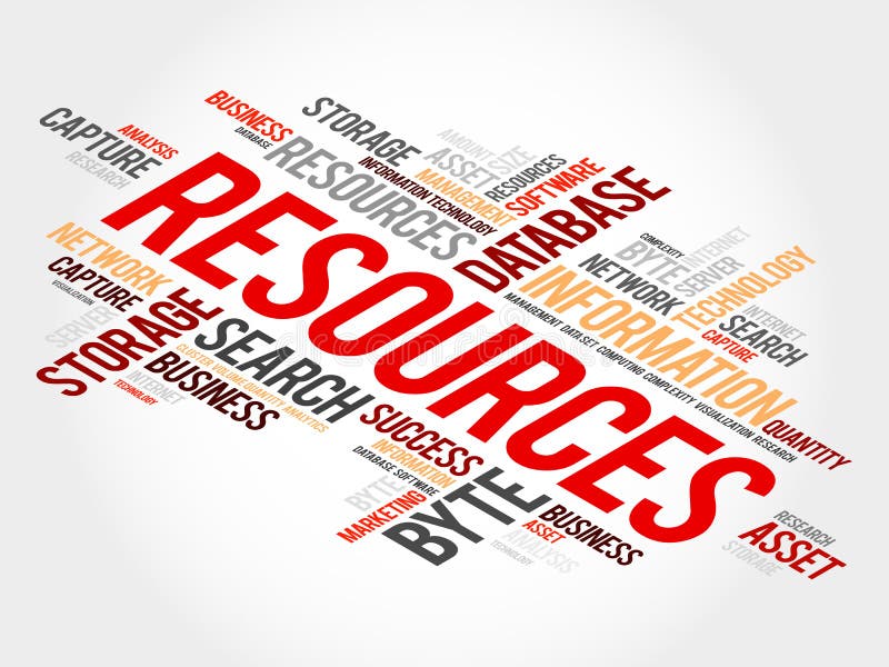 Resources word cloud stock illustration. Illustration of mail - 199187097