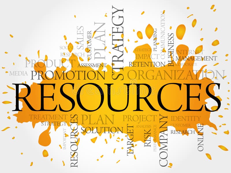 RESOURCES word cloud stock illustration. Illustration of corporate ...