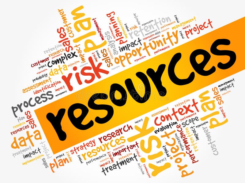 RESOURCES word cloud stock illustration. Illustration of information ...