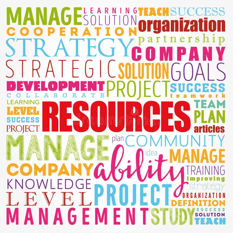 Resources word cloud stock illustration. Illustration of mail - 199187097