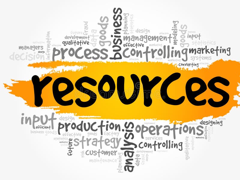 RESOURCES Word Cloud Collage Stock Illustration - Illustration of ...