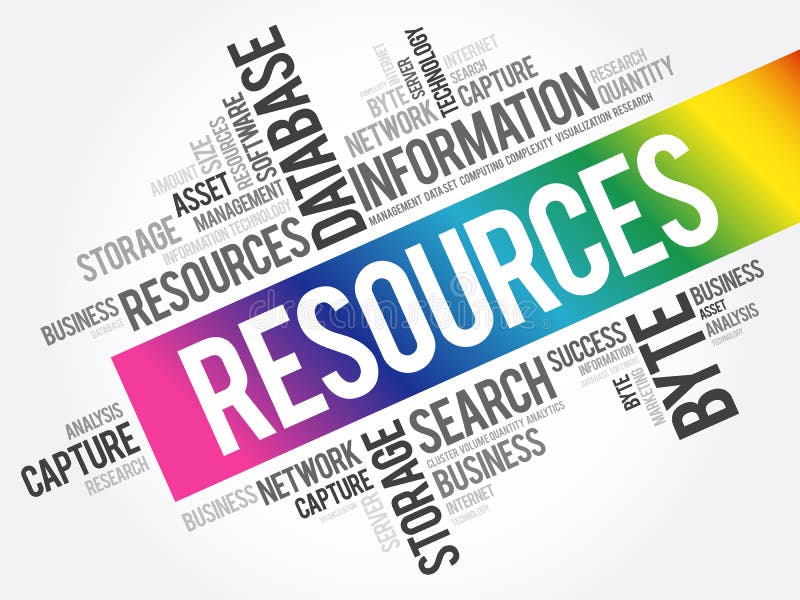 Resources Word Cloud Collage Stock Illustration - Illustration of media ...